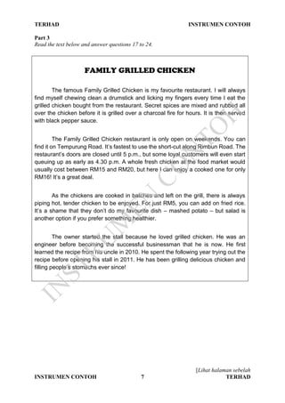 Pt3 [2019]reading sample test qp | PDF