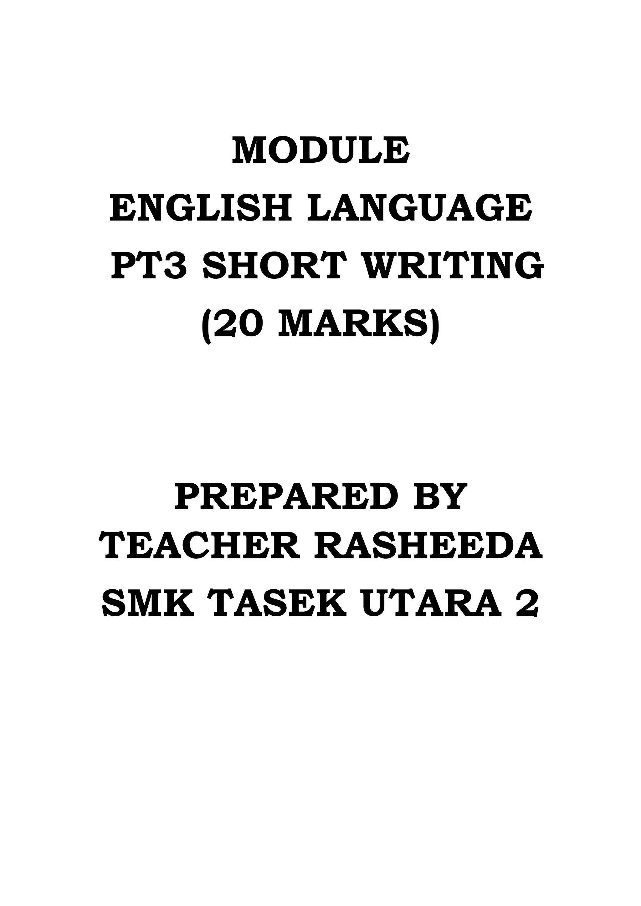 Pt3 short writing | PDF