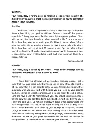 Pt3 short writing | PDF