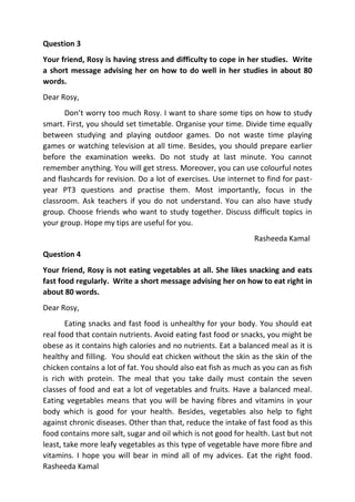 Pt3 short writing | PDF