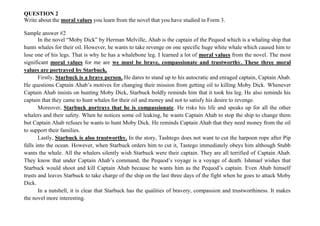 Pt3 universal answer for moby dick | PDF