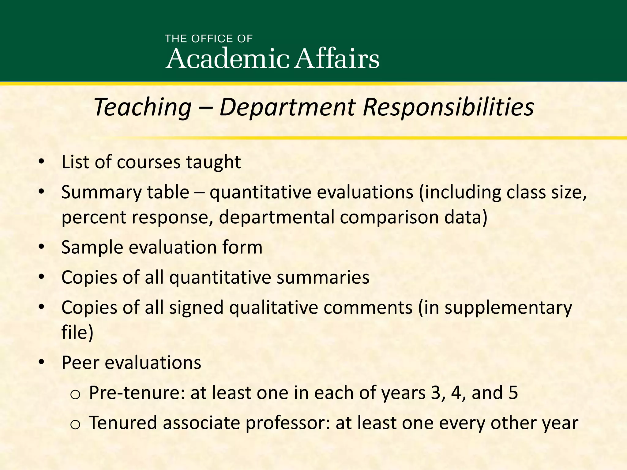 Preparing Promotion and Tenure Files 02/24/15 | PPTX