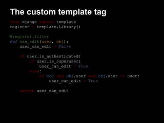 Django user permissions in your templates | PPT
