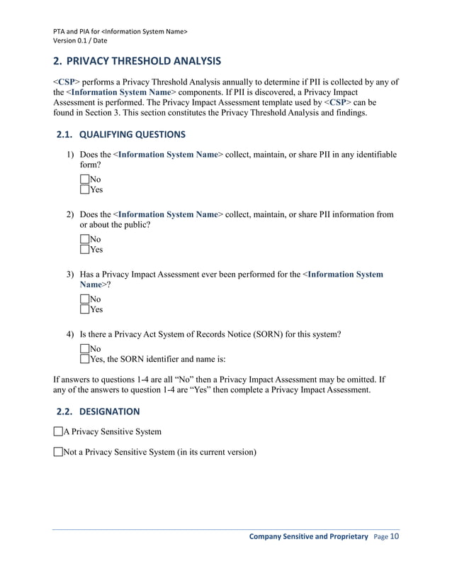 Privacy Threshold Analysis | PDF