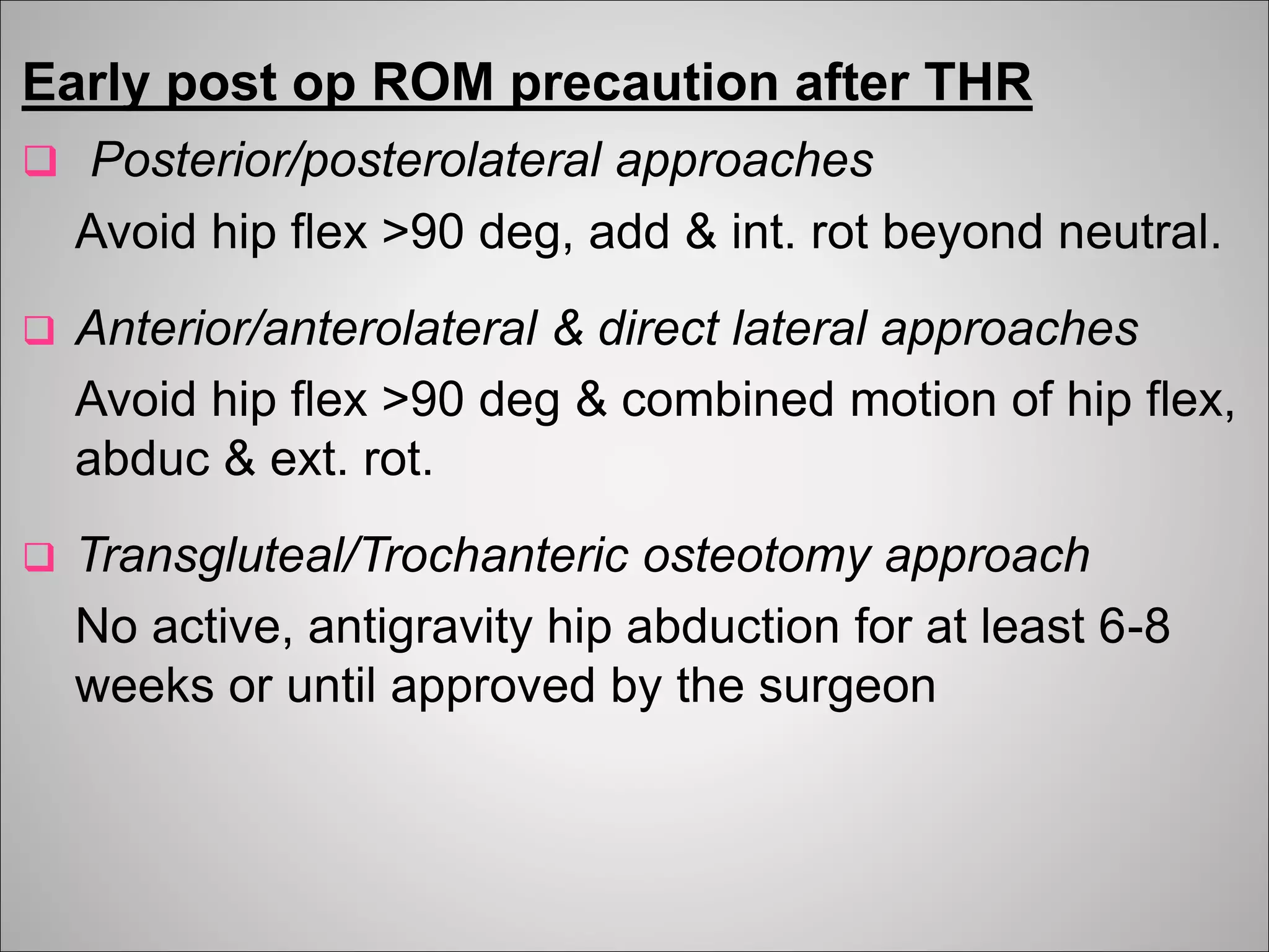 Physiotherapy Rehab After Total Hip Replacement | PPTX