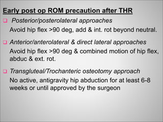 Physiotherapy Rehab After Total Hip Replacement | PPTX