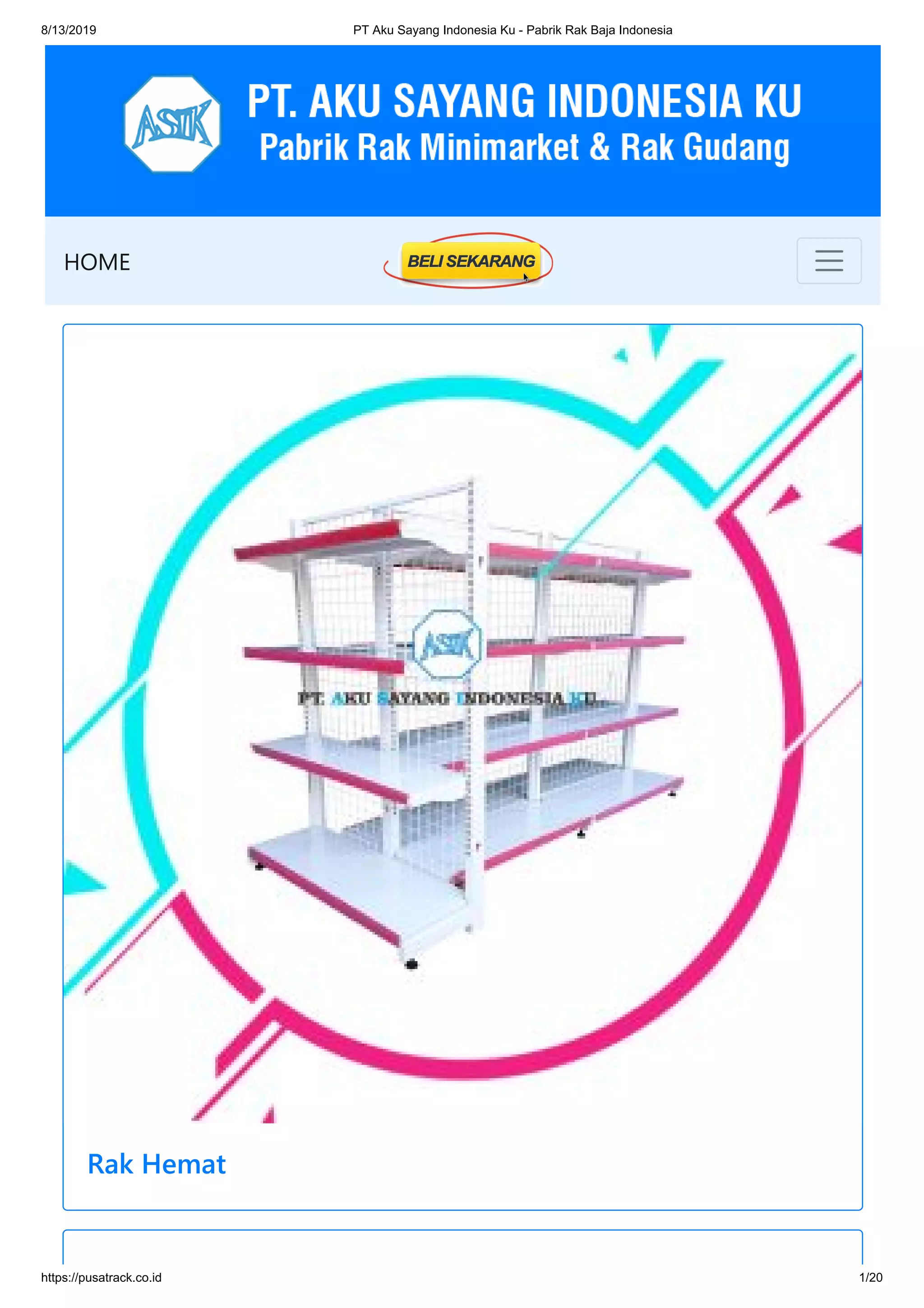 Pt aku sayang indonesia ku pabrik rak baja indonesia | PDF
