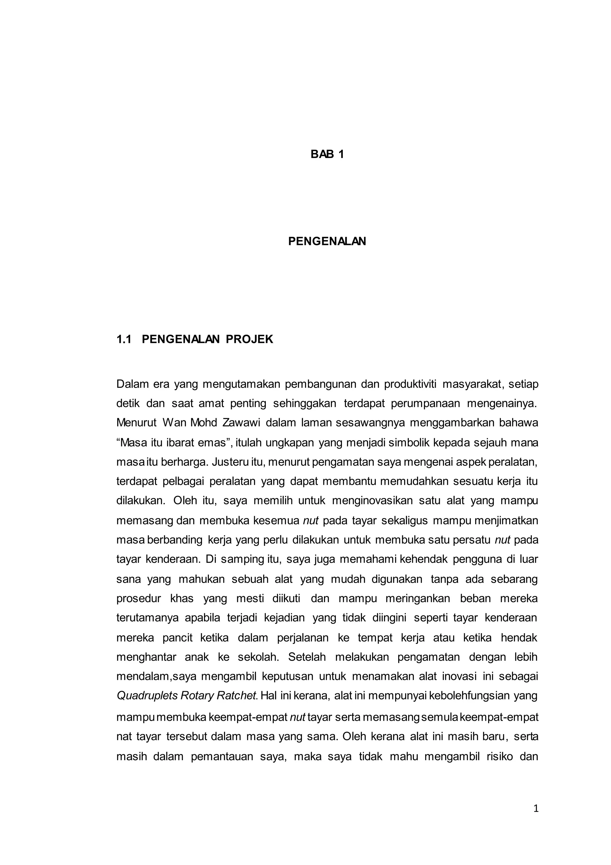 Projek Tahun Akhir (Automotif) | DOCX