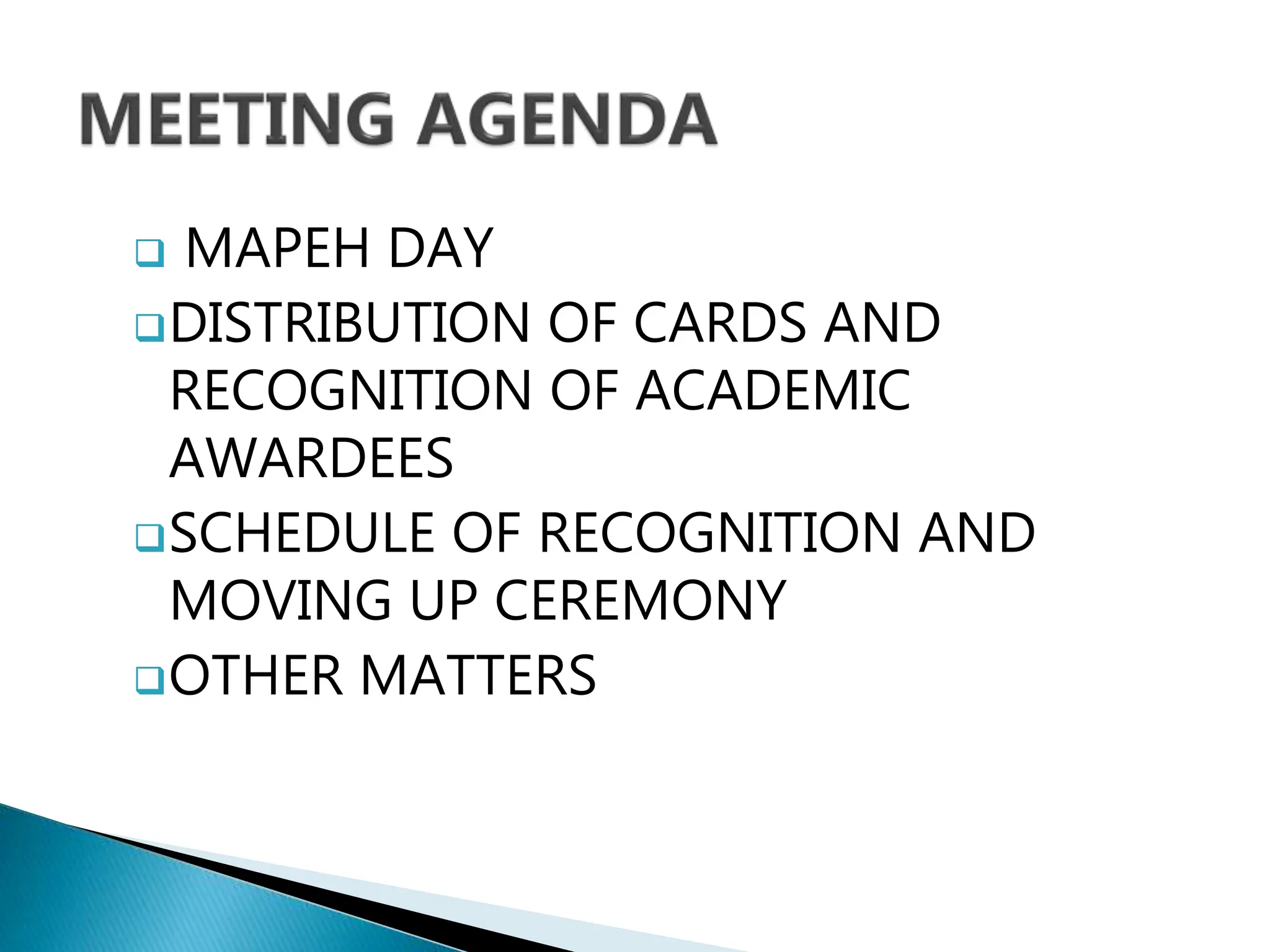 PTA MEETING and card day PRESENTATION powerpoint | PPTX