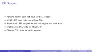 War Story: Removing Offensive Language from Percona Toolkit | PDF