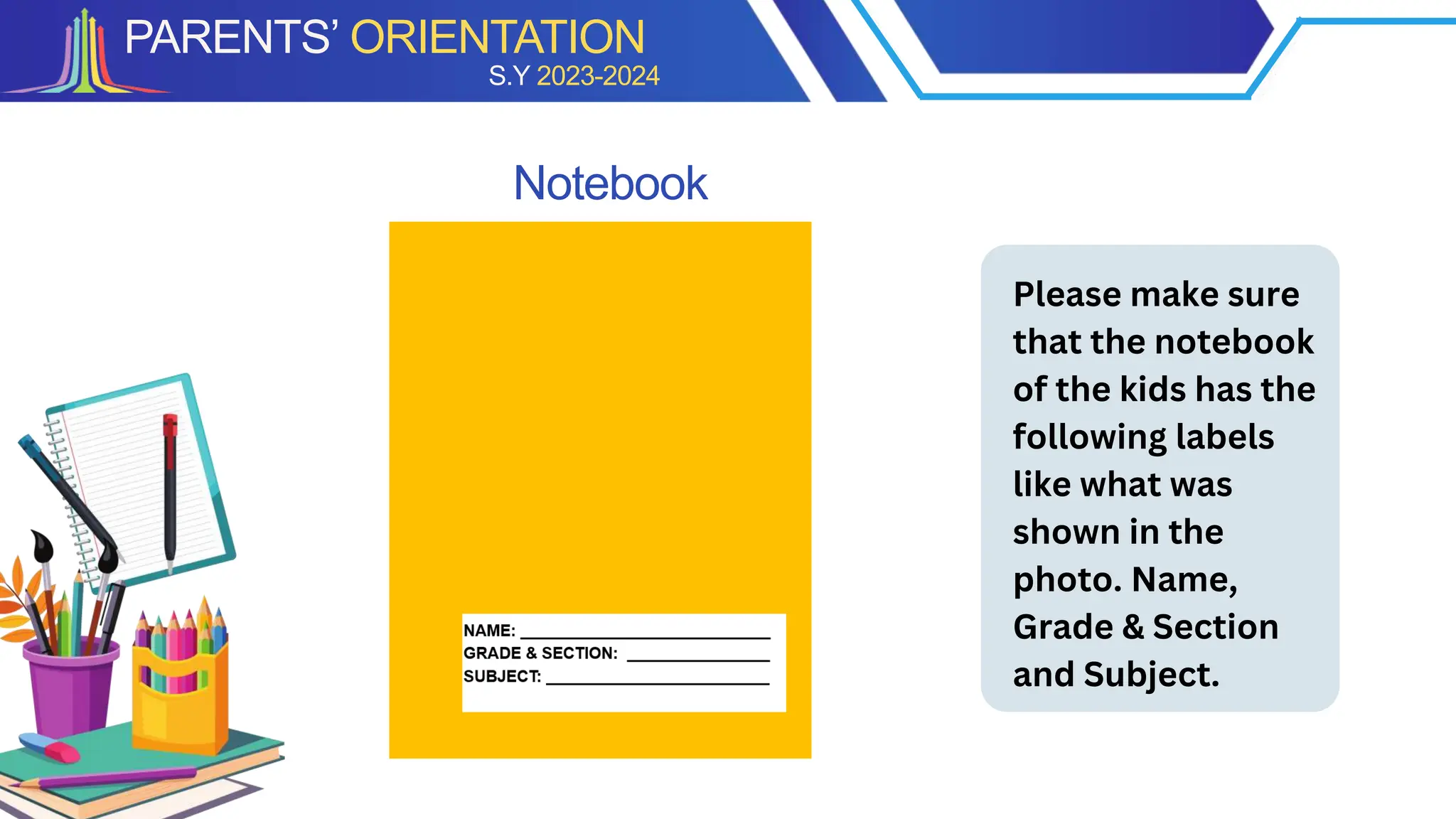 PTA ORIENTATION for the school year to guide the parents on what to ...