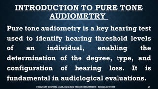 PTA Presentation.pptx a presentation on Pure Tone Audiometry | PPT
