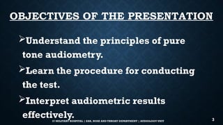 PTA Presentation.pptx a presentation on Pure Tone Audiometry | PPT