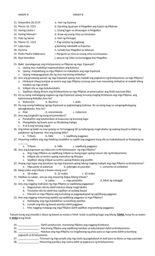 IKALAWANG MARKAHANG PAGSUSULIT SA ARALING PNLIPUNAN | PDF