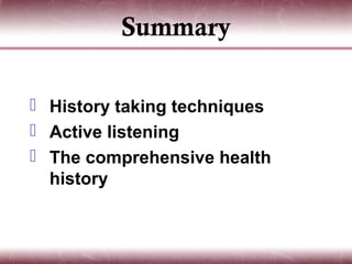 Pt assess history taking | PPT