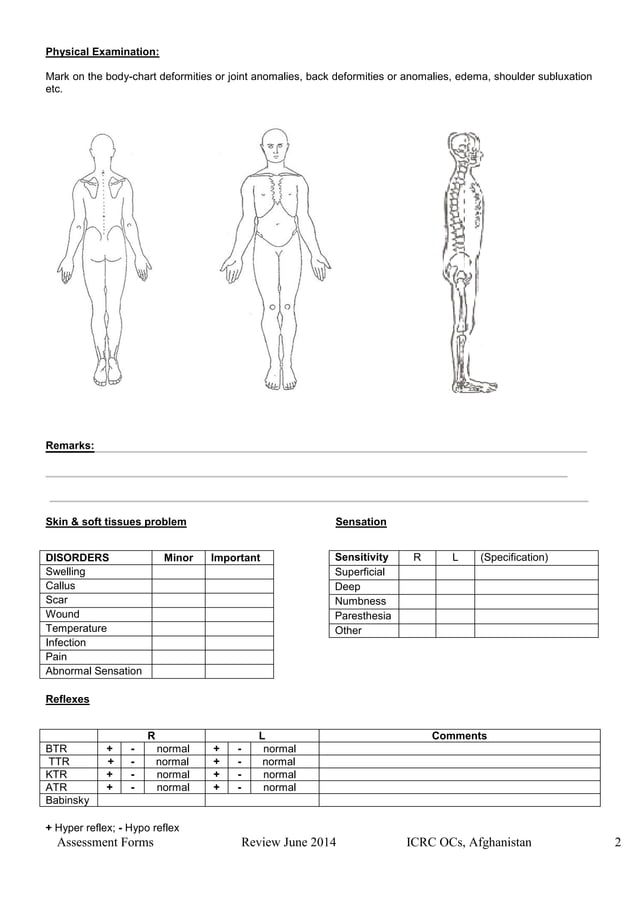 PATIENT ASSESSMENT GENERAL FORM | PDF | Physical Therapy | Wellness