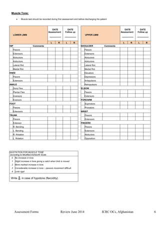 PATIENT ASSESSMENT GENERAL FORM | PDF