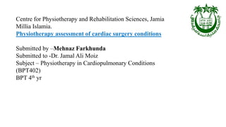 Pt assessment of cardiac surgery conditions | PPTX
