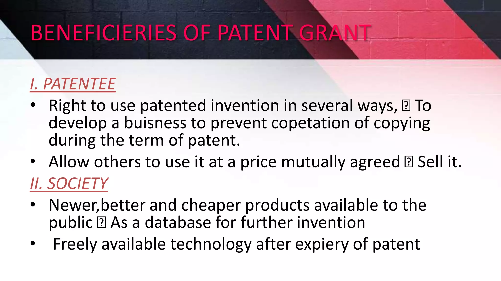 PATENT and types of patents | PPTX | Science