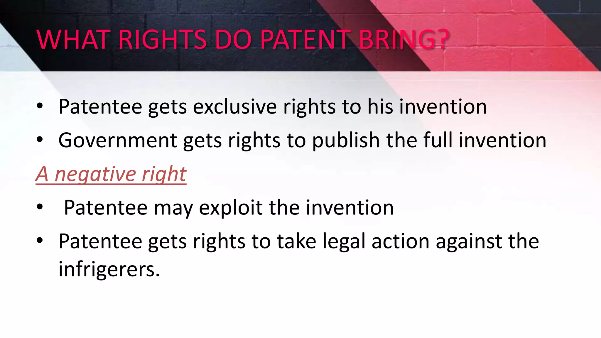 PATENT and types of patents | PPTX
