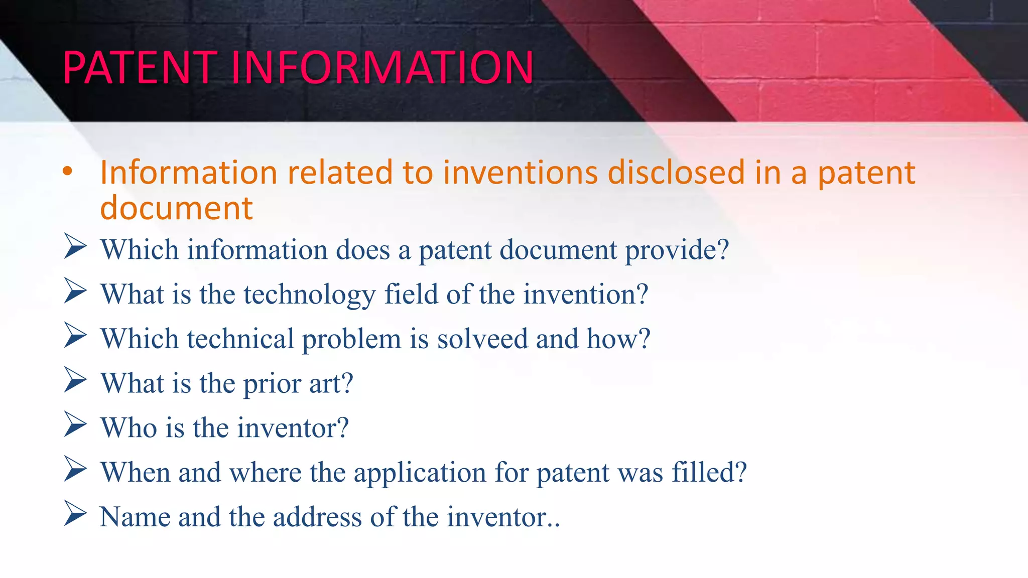 PATENT and types of patents | PPTX | Science