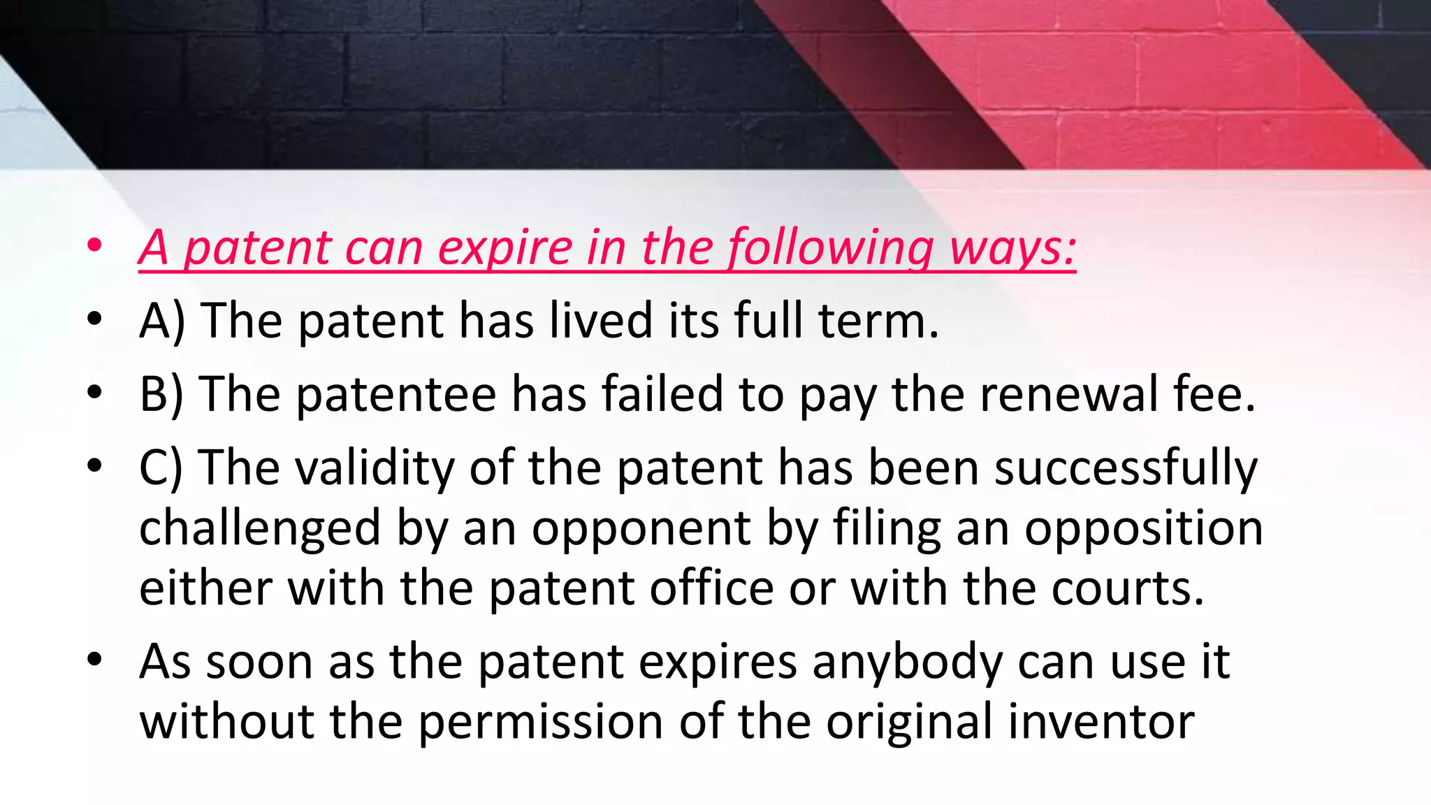 PATENT and types of patents | PPTX | Science