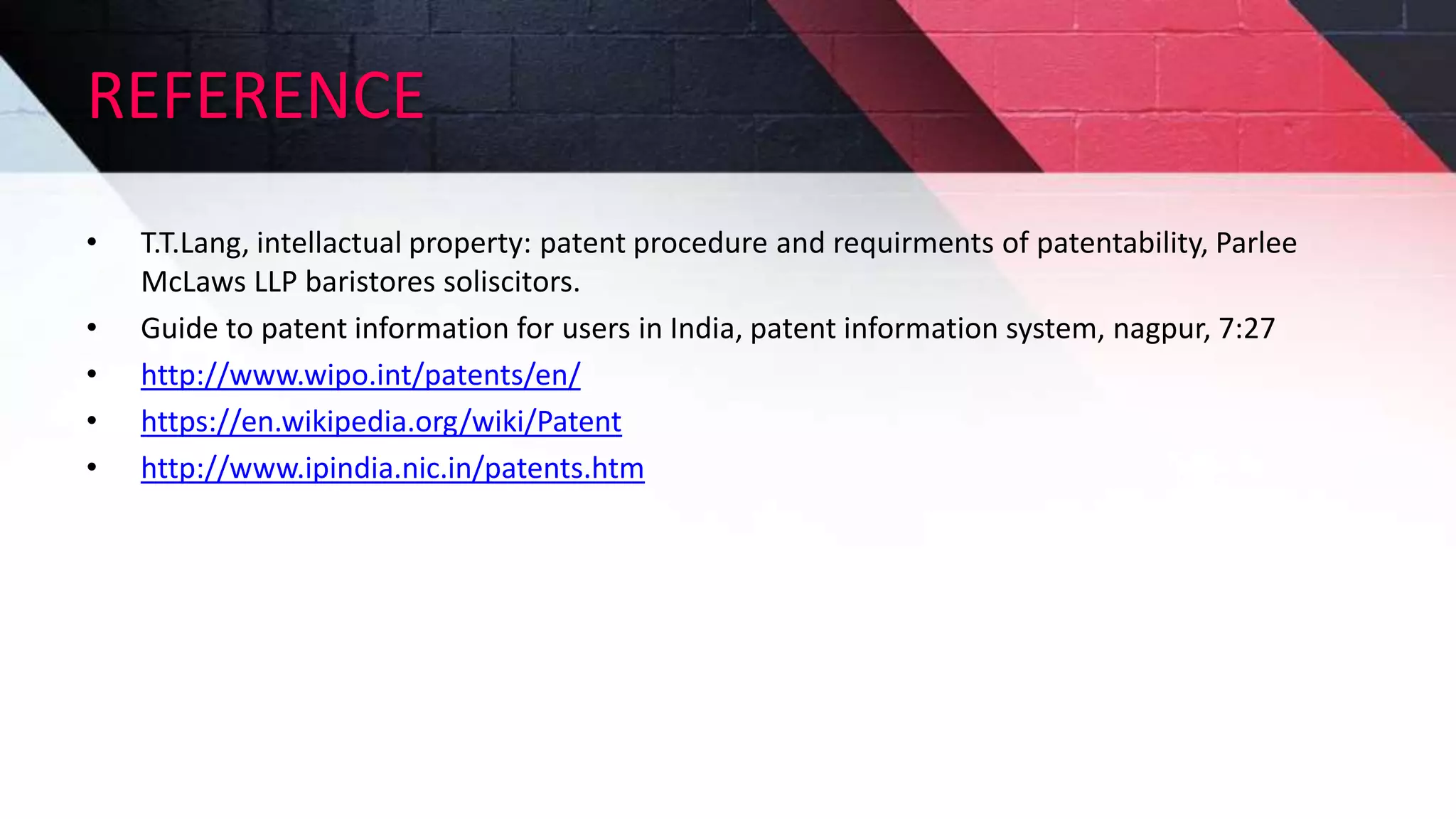 PATENT and types of patents | PPTX