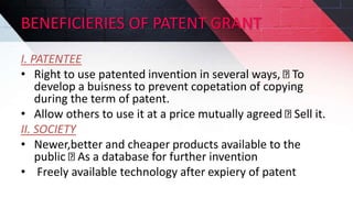PATENT and types of patents | PPTX