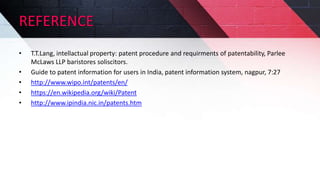 PATENT and types of patents | PPTX