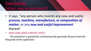 PATENT and types of patents | PPTX
