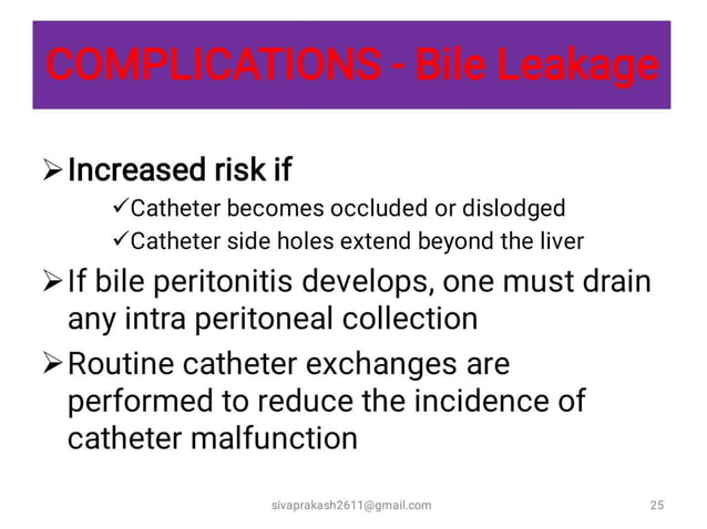 PTBD Percutaneous transhepatic biliary drainage | PPTX | Surgery ...