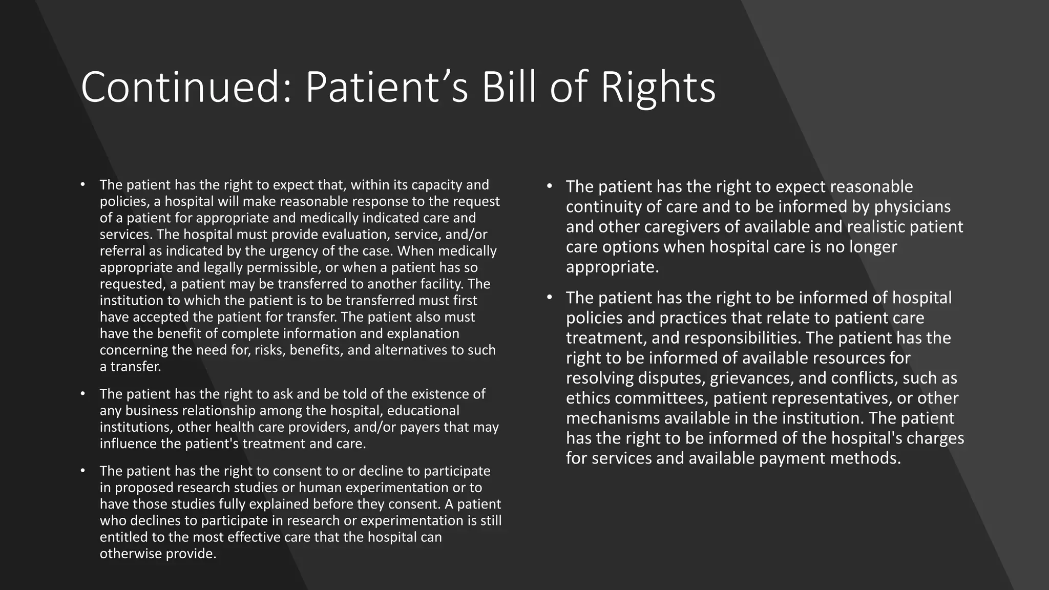Pt bill of rights | PPT