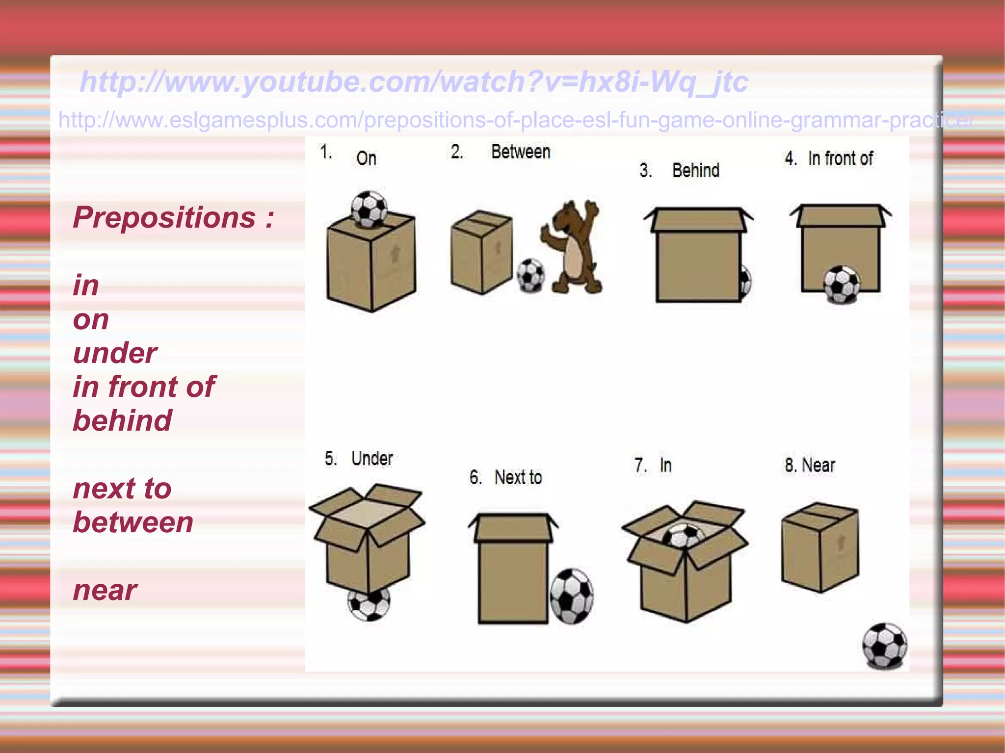 Prepositions of place | PPT