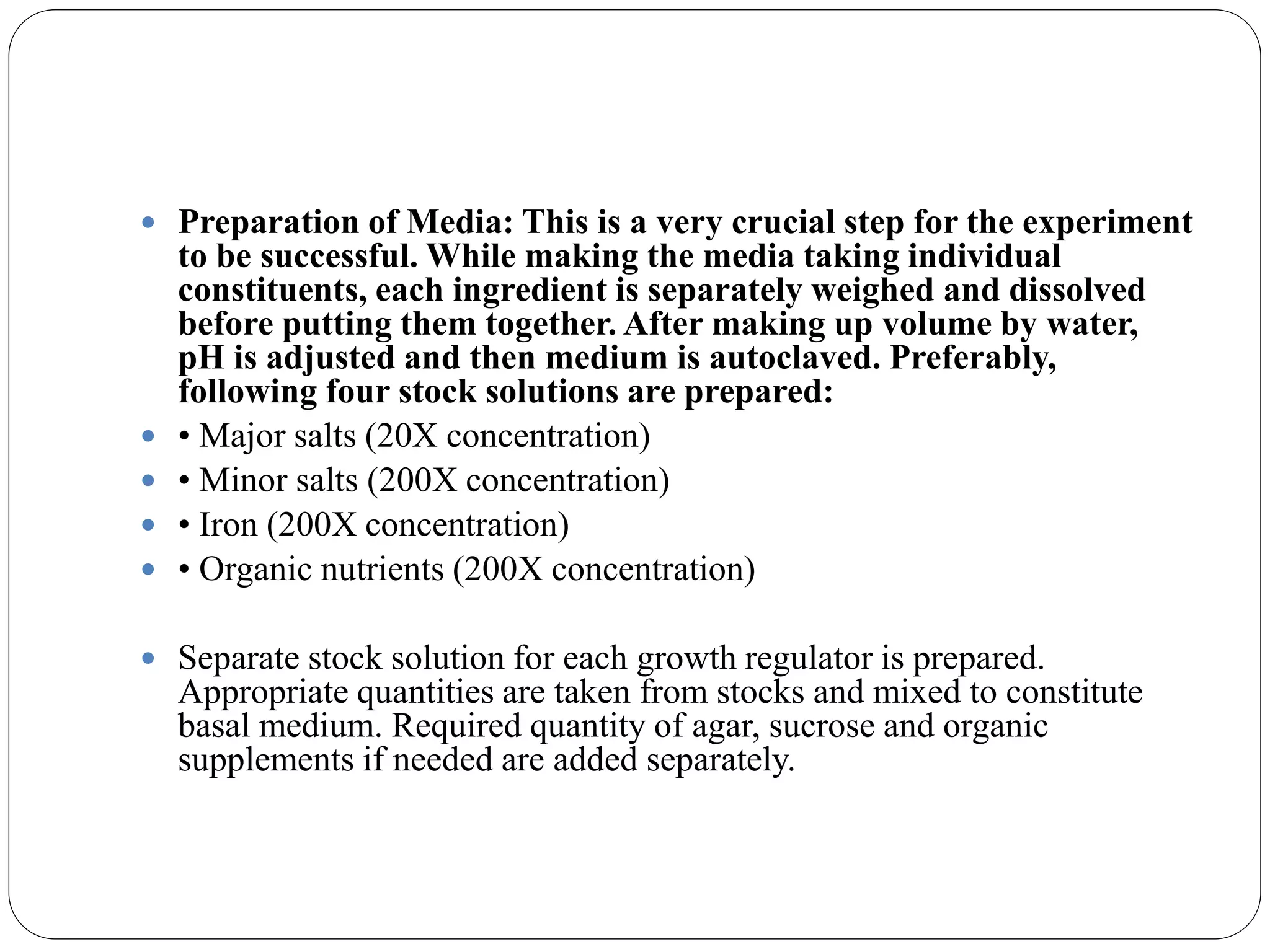 Ptc.,,Sterilization techniques used in Plant Tissue Culture ,MEDIA ...
