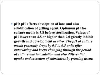 Ptc.,,Sterilization techniques used in Plant Tissue Culture ,MEDIA ...