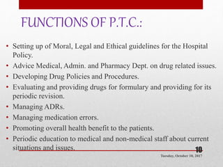 Pharmacy and Therapeutic committee | PPTX