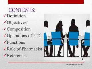 Pharmacy and Therapeutic committee | PPTX