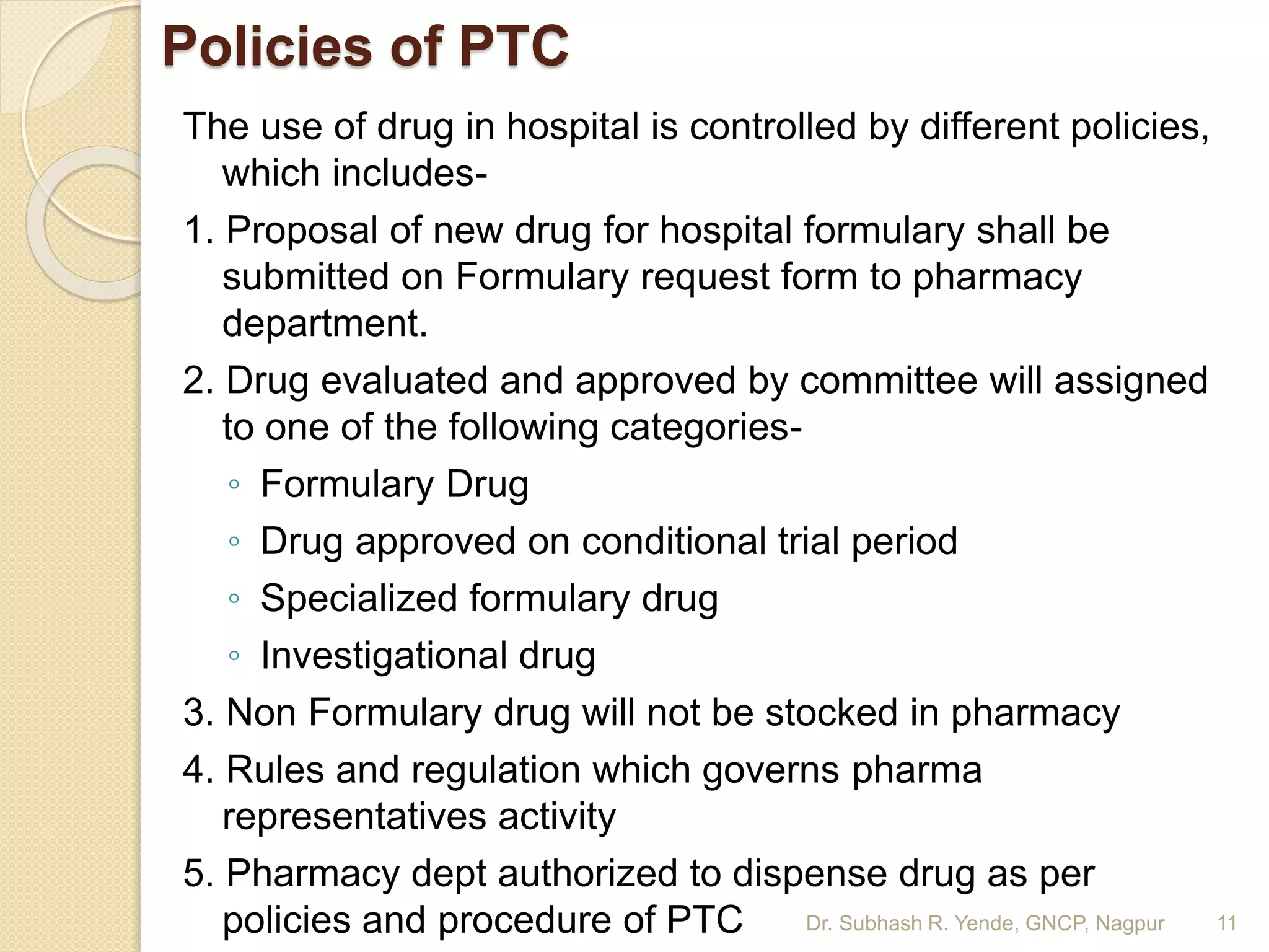 Pharmacy and Therapeutic Committee | PPTX