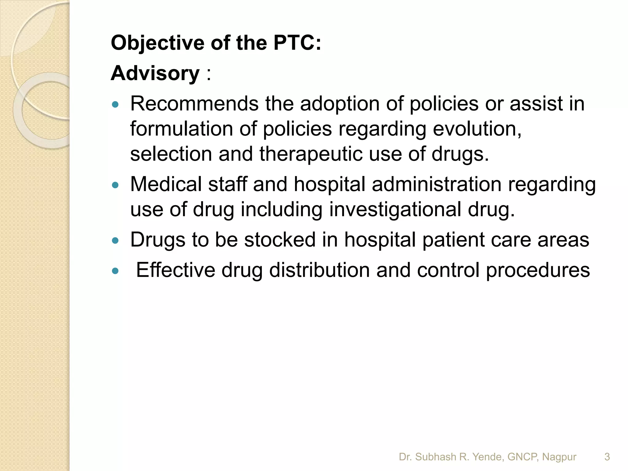 Pharmacy and Therapeutic Committee | PPTX
