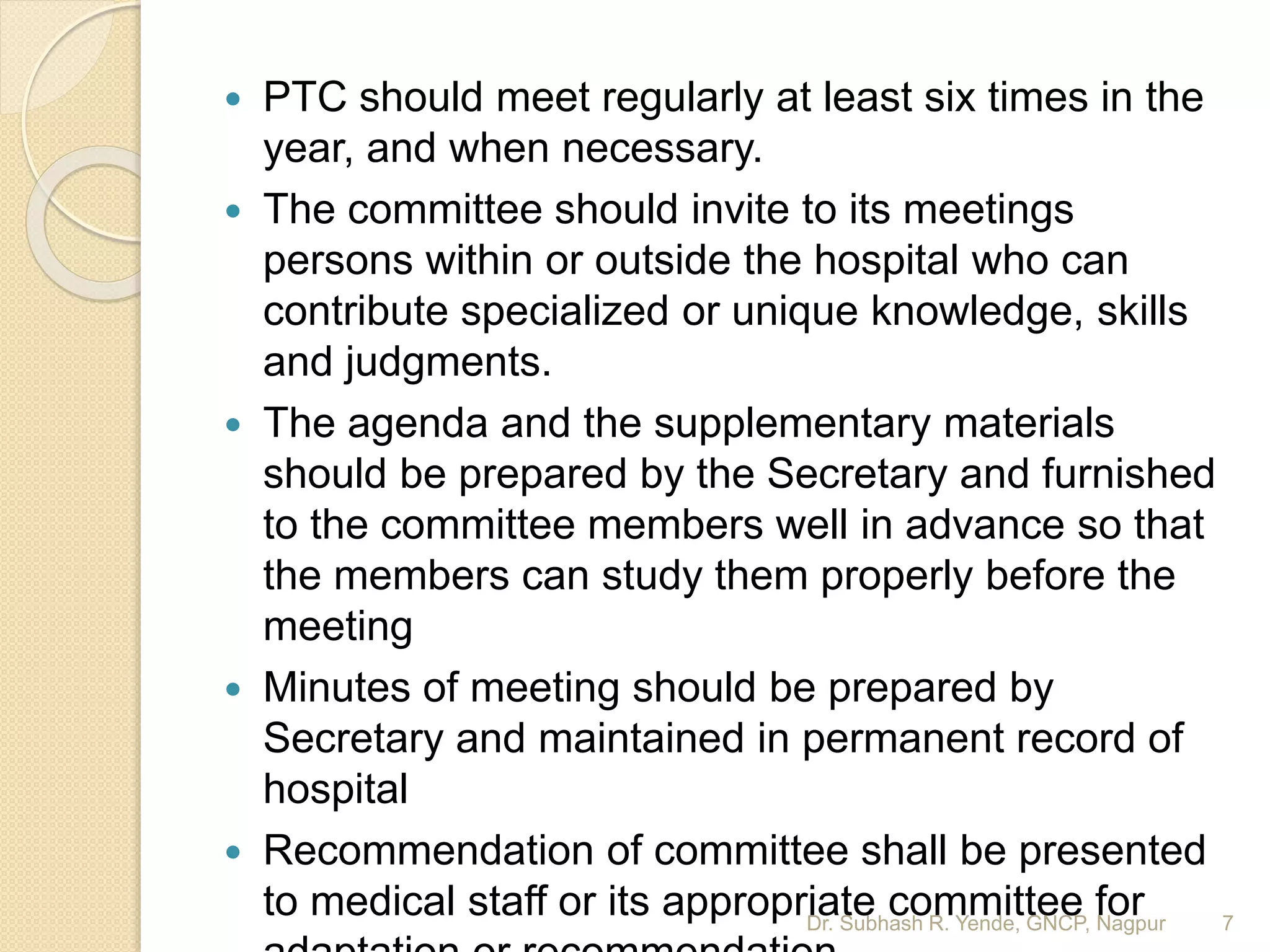 Pharmacy and Therapeutic Committee | PPTX