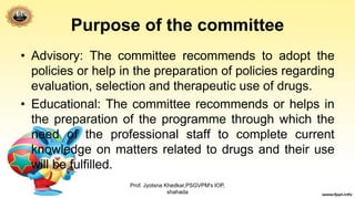 Pharmacy and Therapeutic committee | PPT