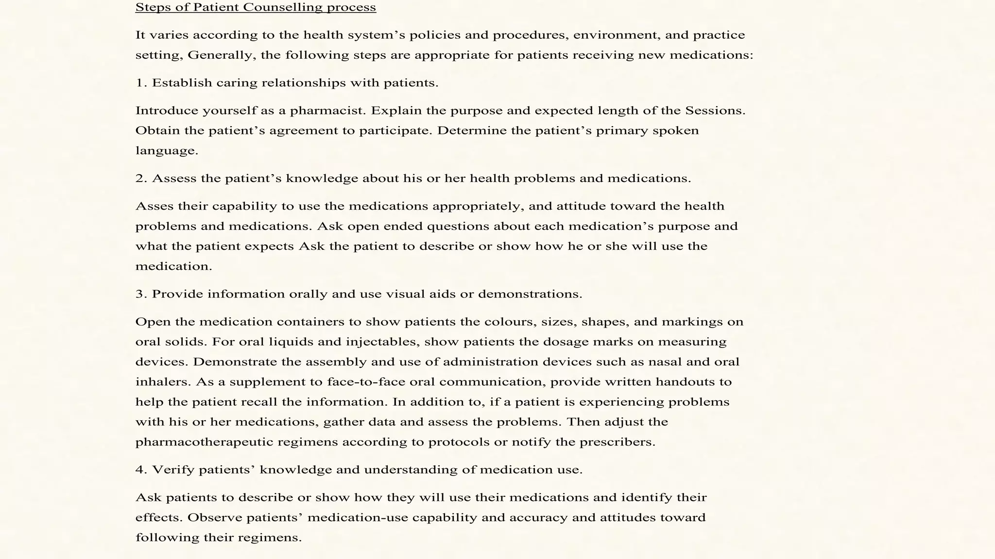 Patient medication counselling. | PDF