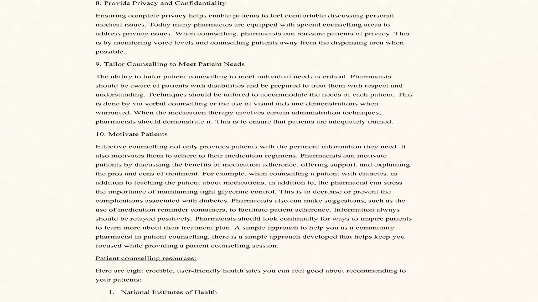 Patient medication counselling. | PDF