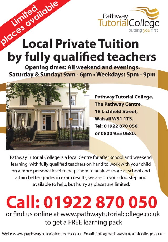 Pathway Tutorial College - Private Tuition Centre in Walsall, UK | PDF