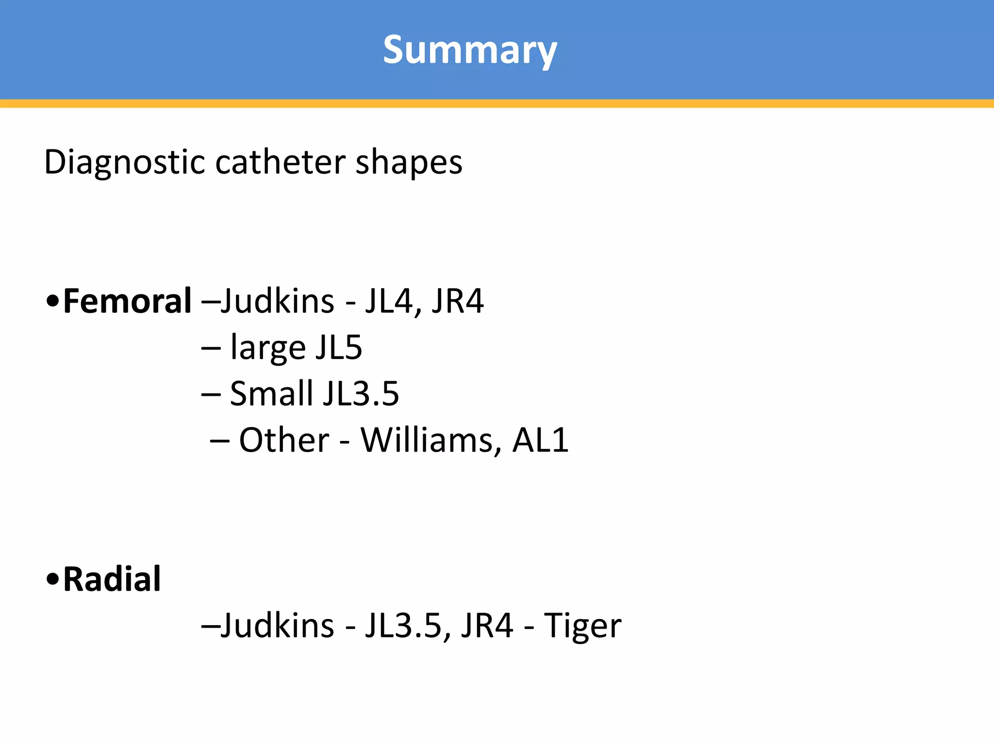 Catheters used in Angiography & angioplasty | PPTX