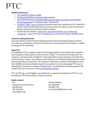 PTC Announces New Smart Connected Retail PLM Software | PDF | Computer ...