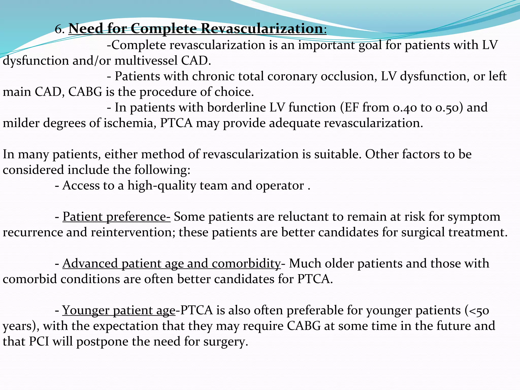 Ptca vs cabg | PPTX