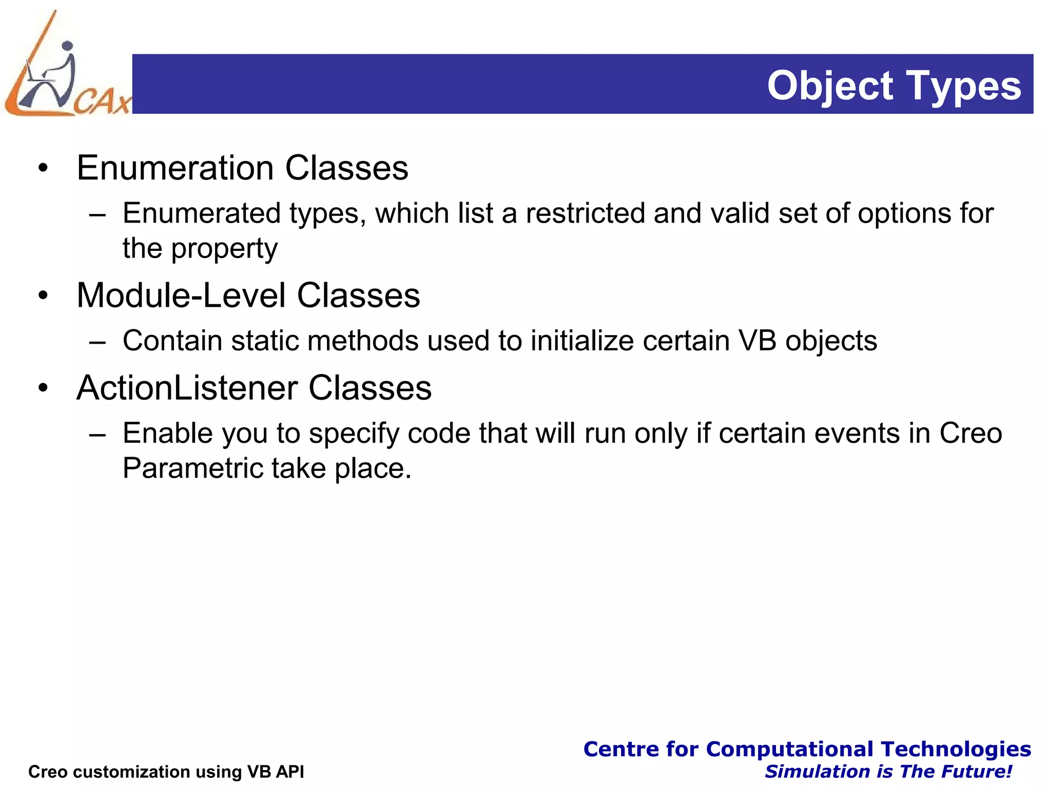 PTC Creo customization using VB API - Lecture 1 - Overview | PDF