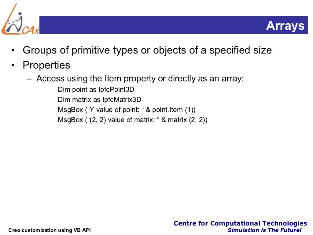 Ptc Creo Customization Using Vb Api Lecture 1 Overview