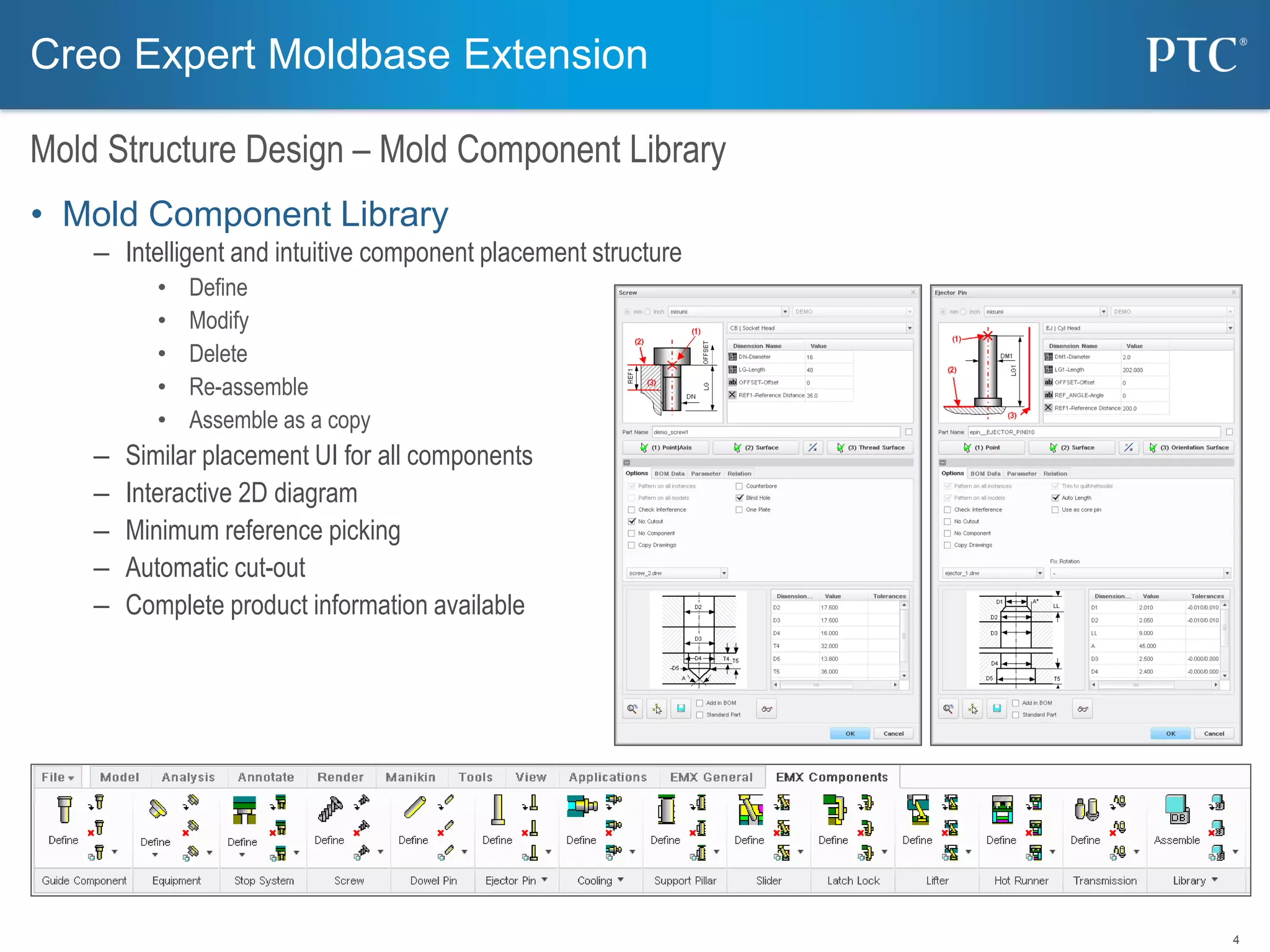 Ptc creo expert moldbase extension (emx) sales presentation | PDF